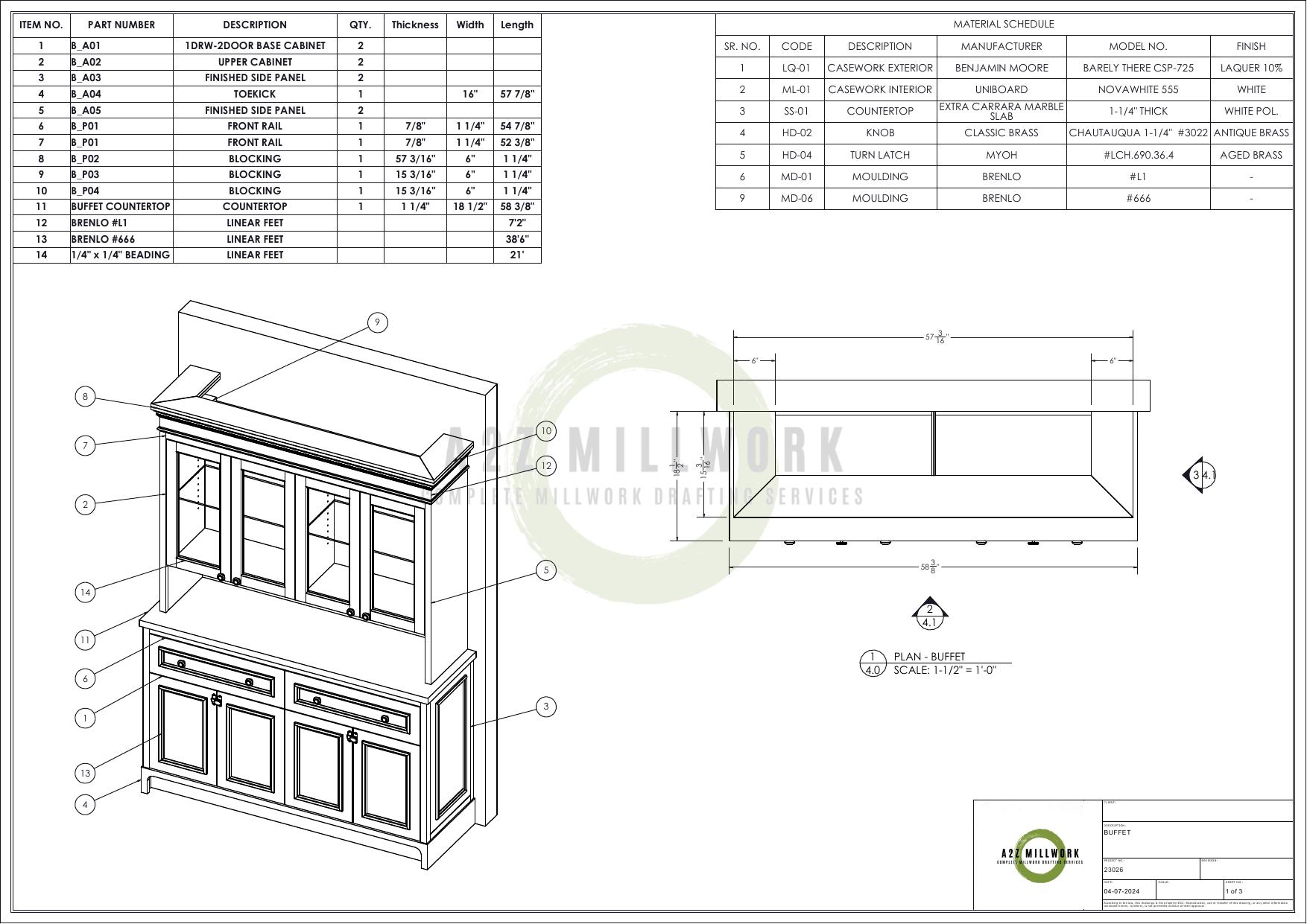 Millwork Shop Drawings & CAD Drafting Services | A2Z Millwork Design LLC