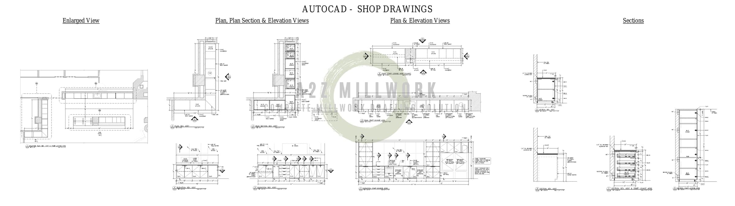 Millwork Drafting Services - CAD Drafting & Shop Drawings | A2Z ...